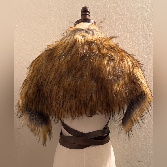 Jackets & Coats | Faux Fur Pelt Cape With Leather Straps | Poshmark